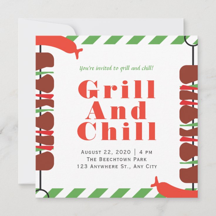 Grill And Chill Invitations & Announcements | Zazzle