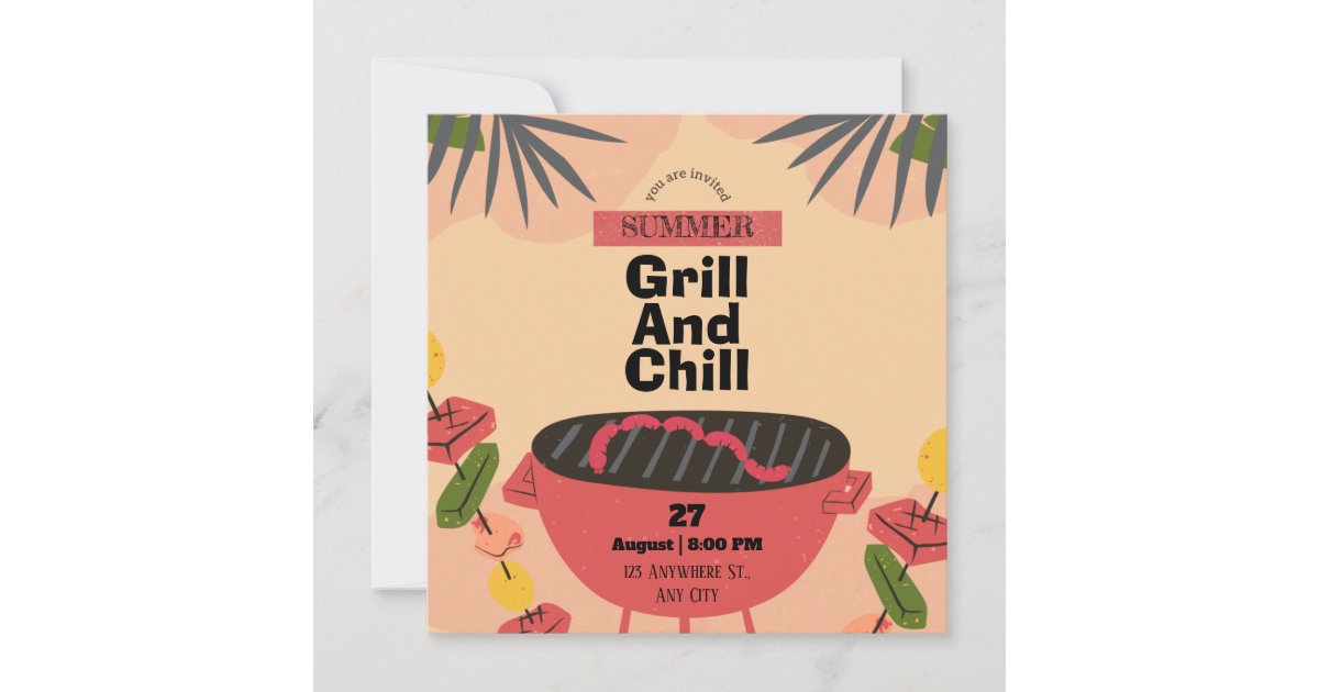 Grill And Chill Invitations & Announcements | Zazzle
