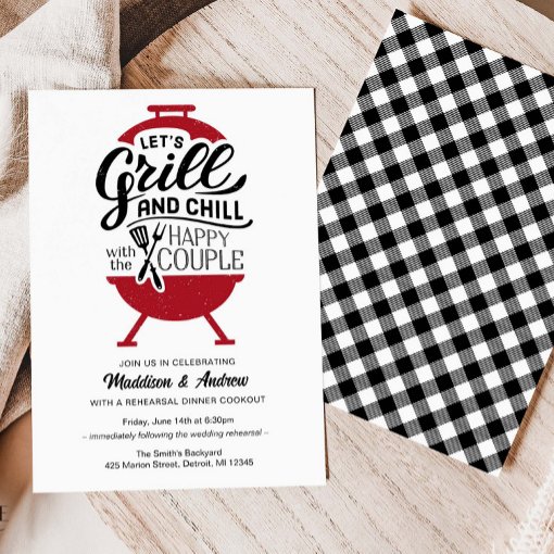Grill and Chill Rehearsal Dinner Invitation | Zazzle