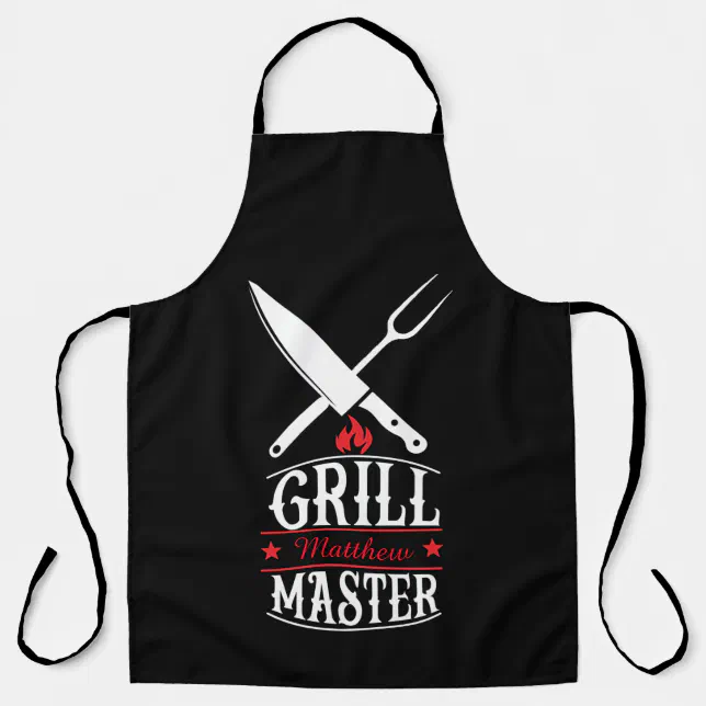 Grill Master Barbeque BBQ Personalized Apron | Zazzle