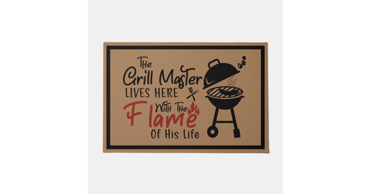 Grill Master Lives Here, Welcome Doormat | Zazzle