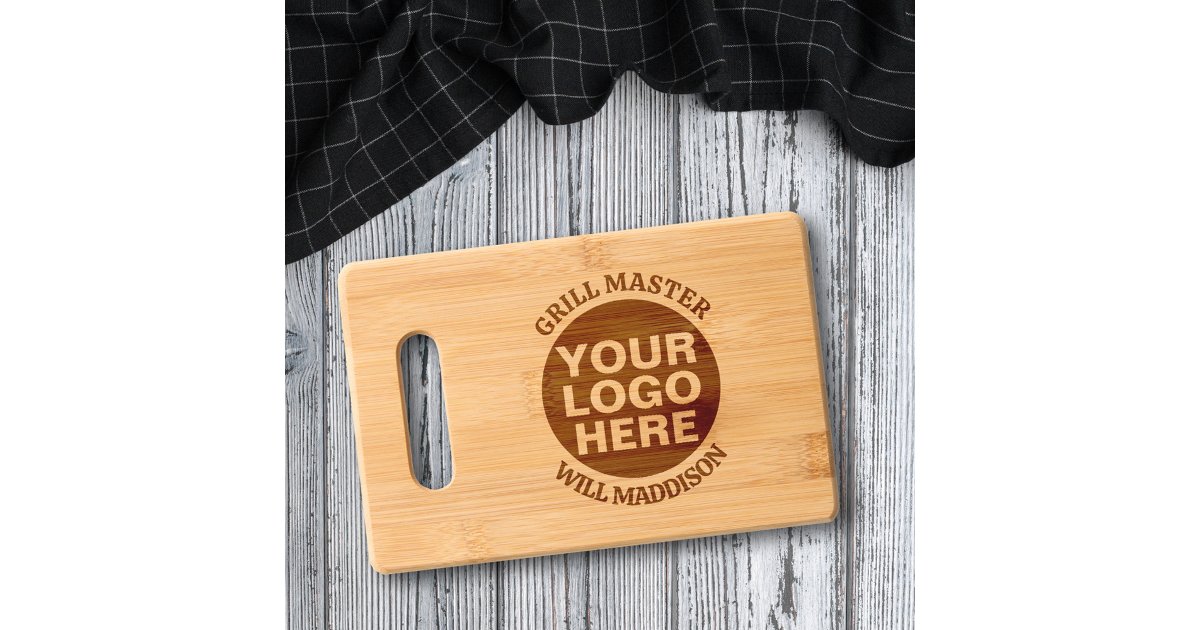 Grill Master Logo Name Engraved Cutting Board | Zazzle