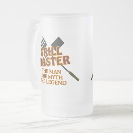 GRILL MASTER - THE MAN THE MYTH THE LEGEND FROSTED GLASS BEER MUG | Zazzle