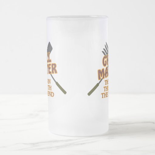 GRILL MASTER - THE MAN THE MYTH THE LEGEND FROSTED GLASS BEER MUG | Zazzle