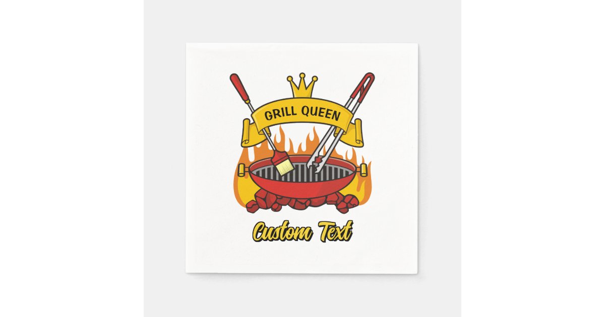 Grill Queen Paper Napkins | Zazzle