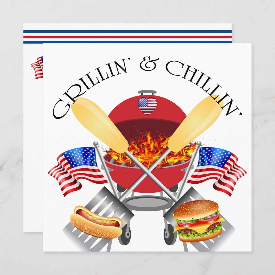 Grillin' and Chillin' Invitation | Zazzle