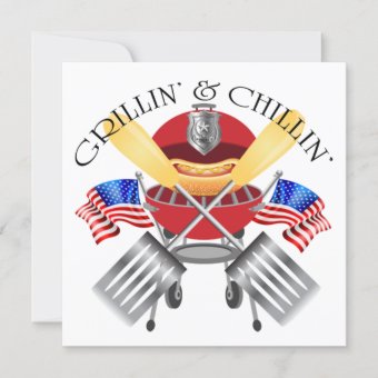 Grillin' and Chillin' Police Cookout Invitation | Zazzle