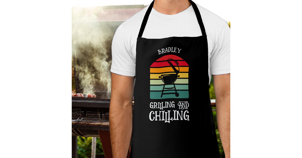 Grilling and Chilling Personalized Apron | Zazzle