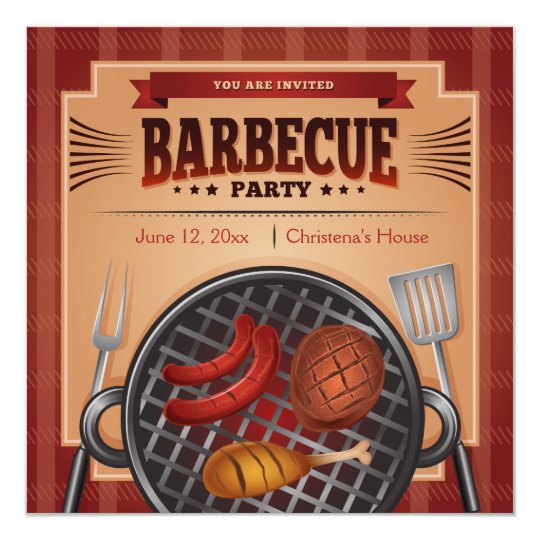 Grilling Time BBQ Party Invitation | Zazzle.com