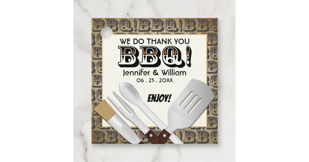 Grilling Tools Barbecue Party | Thank You Favor Tags | Zazzle