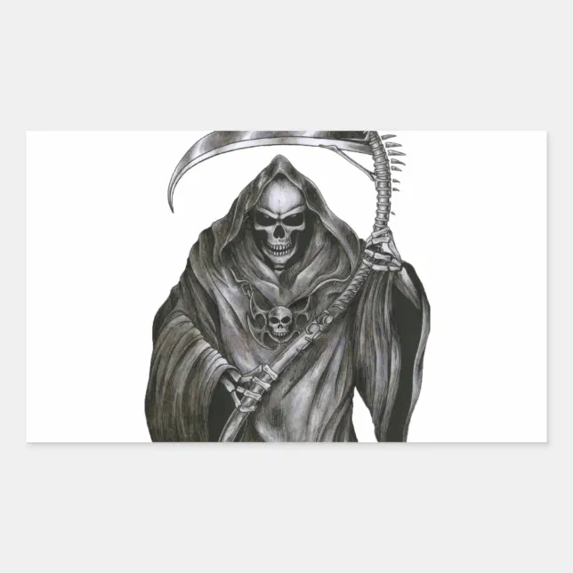 Grim Reaper Rectangular Sticker | Zazzle