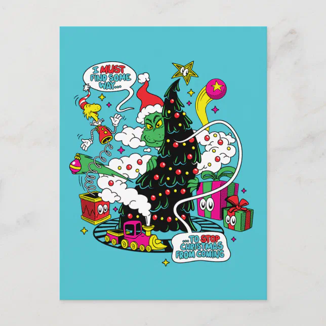Grinch Colorful Christmas Graphic Postcard | Zazzle