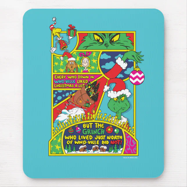 Grinch | Comic Graphic Mouse Pad | Zazzle