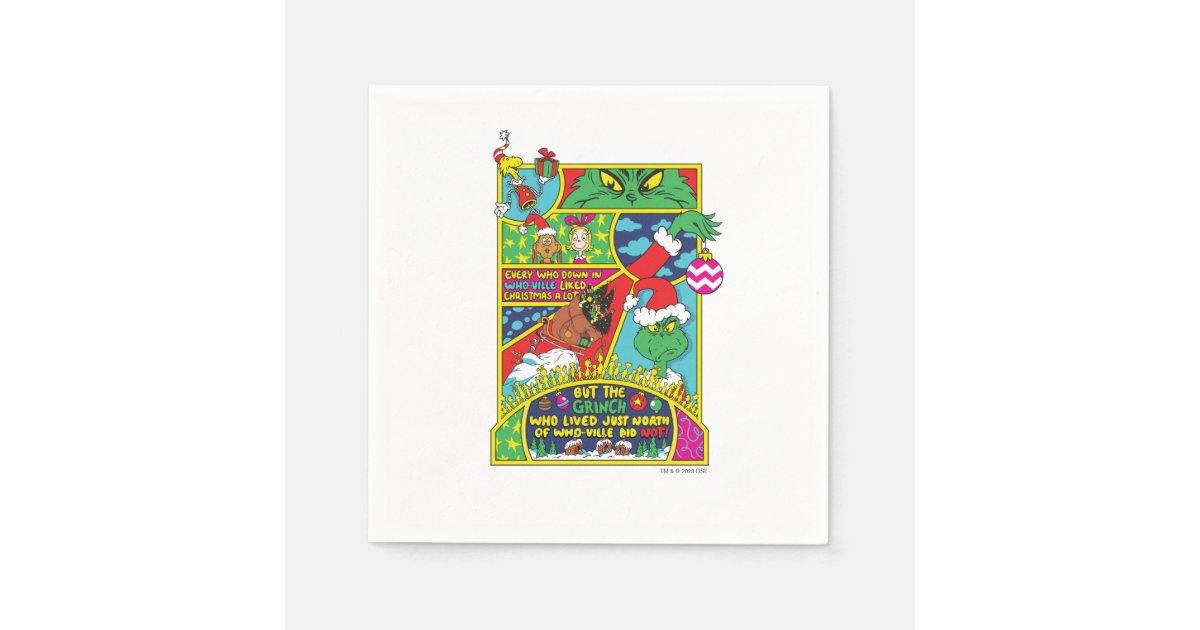 Grinch | Comic Graphic Napkins | Zazzle