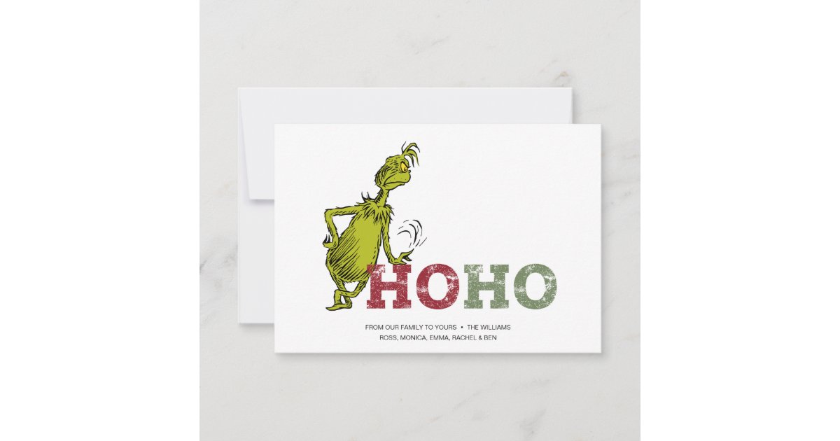 Grinch | Ho Ho Ho Card | Zazzle