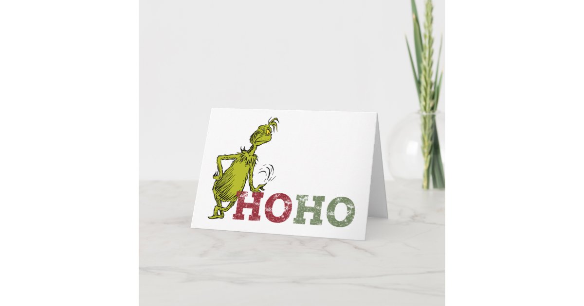 Grinch | Ho Ho Ho Card | Zazzle