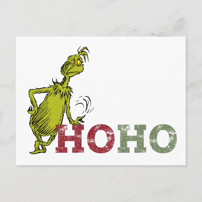 Grinch | Ho Ho Ho Postcard | Zazzle