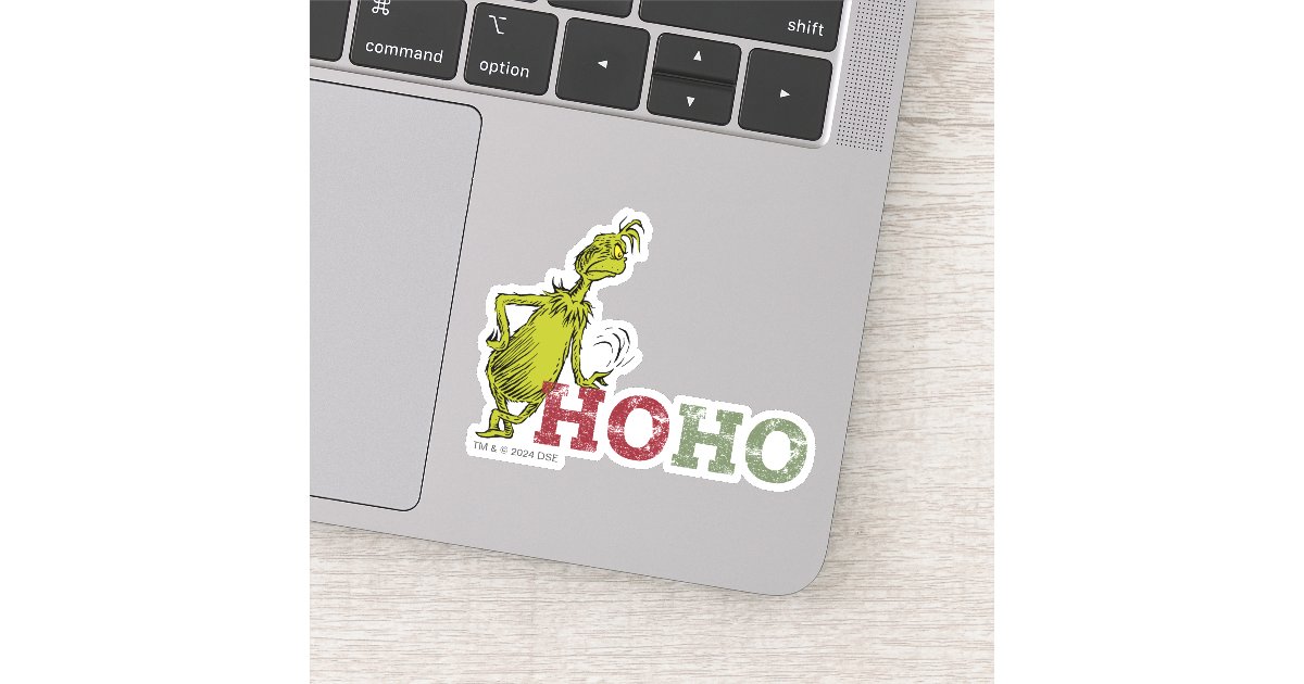 Grinch | Ho Ho Ho Sticker | Zazzle