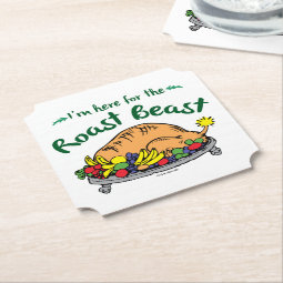 Grinch | I'm Here for the Roast Beast Quote Paper Coaster | Zazzle
