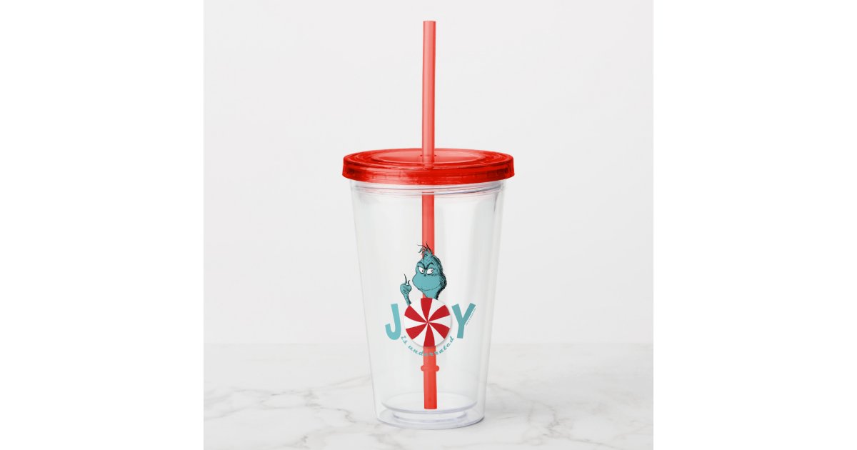 Grinch | Joy is Underrated Acrylic Tumbler | Zazzle