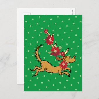 Grinch | Max Christmas Pointsettia Postcard | Zazzle