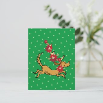 Grinch | Max Christmas Pointsettia Postcard | Zazzle