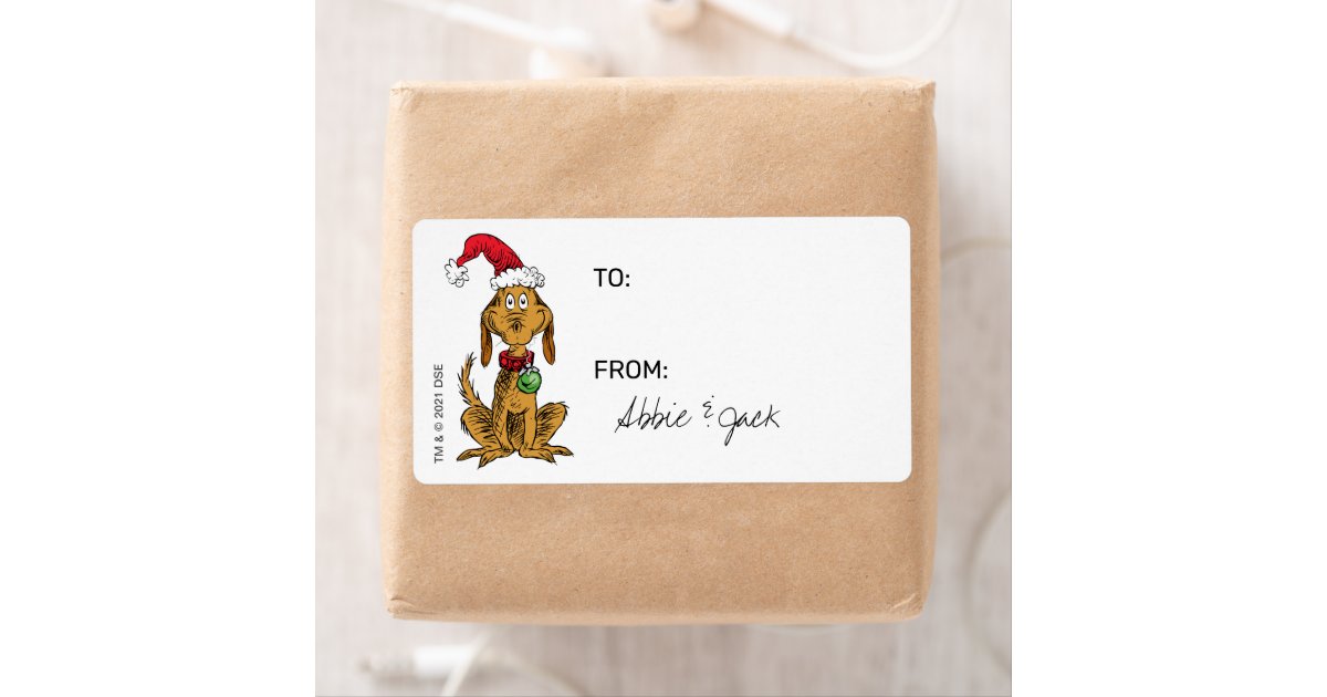 Grinch - Max | Christmas - To From Stickers | Zazzle