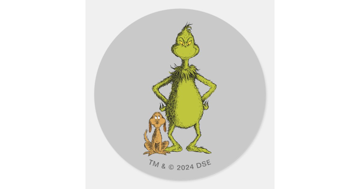 Grinch | Max & Grinch Stance Classic Round Sticker | Zazzle