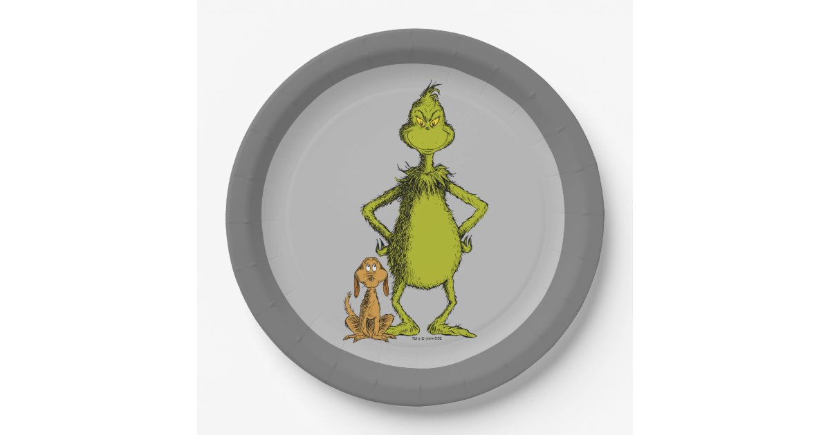 Grinch | Max & Grinch Stance Paper Plates | Zazzle