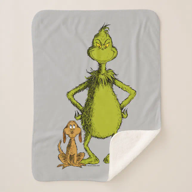 Grinch | Max & Grinch Stance Sherpa Blanket | Zazzle