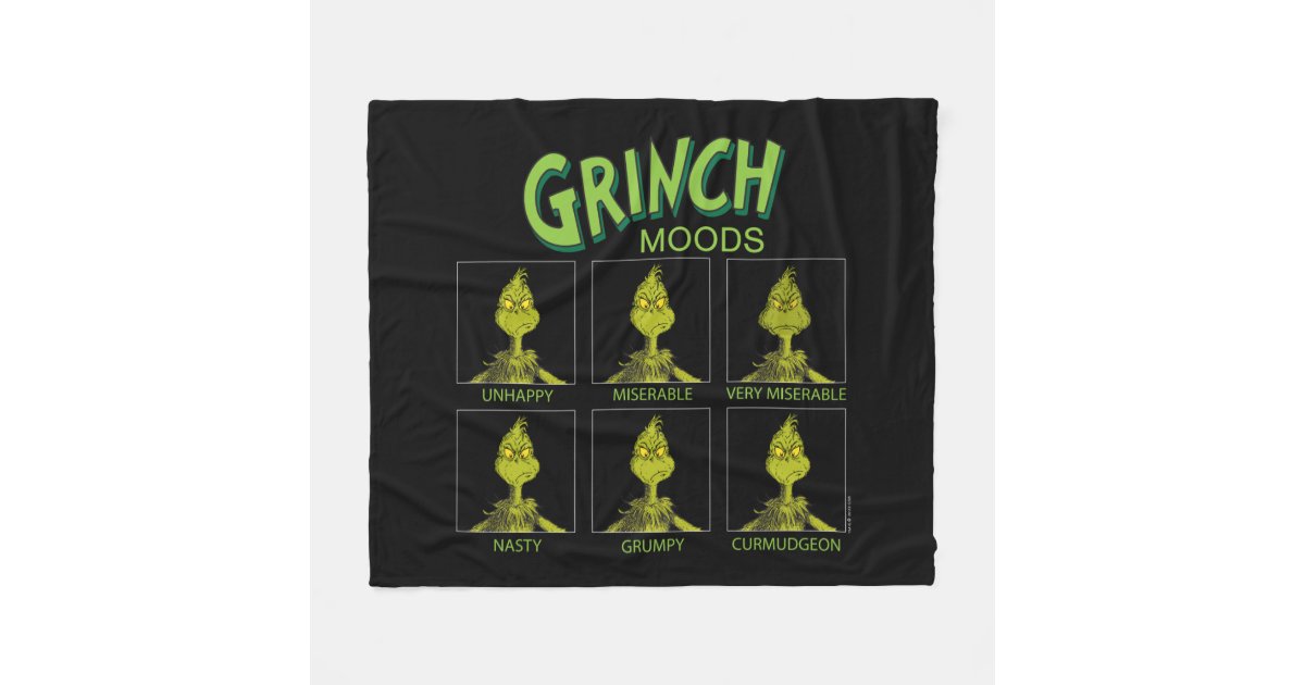 Grinch | Moods Chart Fleece Blanket | Zazzle