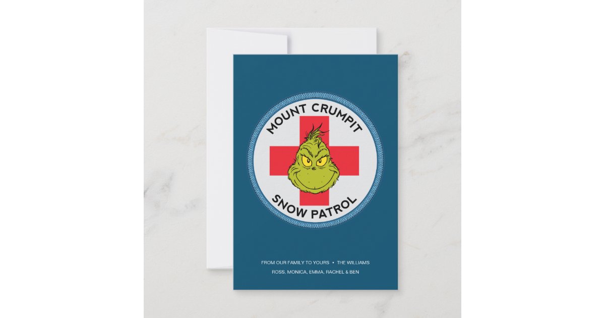 Grinch | Mt. Crumpit Snow Patrol Card | Zazzle
