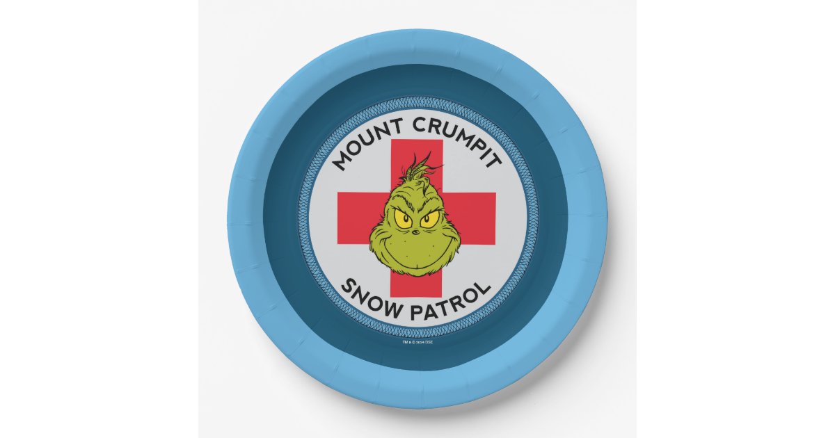 Grinch | Mt. Crumpit Snow Patrol Paper Plates | Zazzle