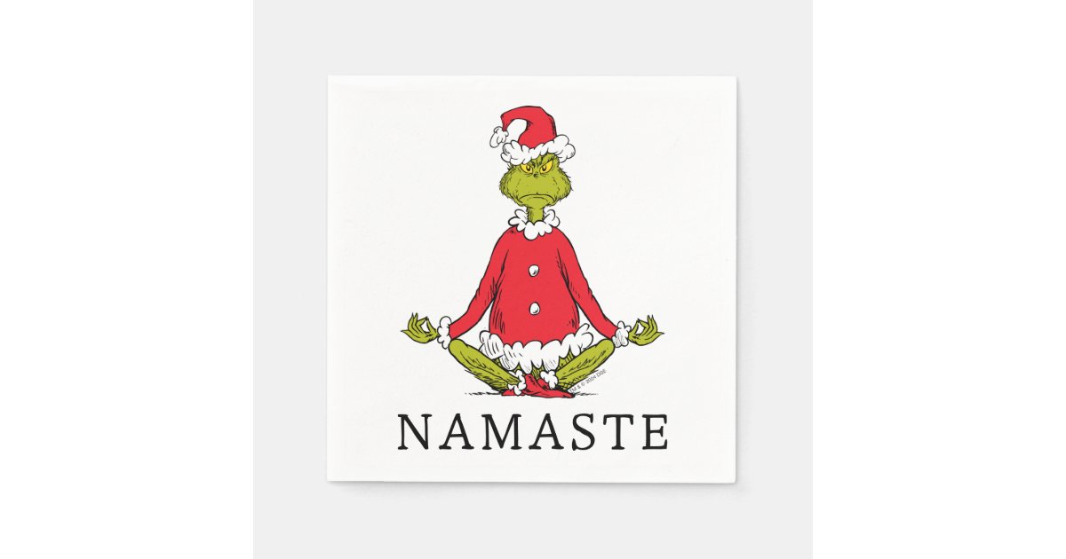Grinch | Namaste Santa Claus Napkins | Zazzle