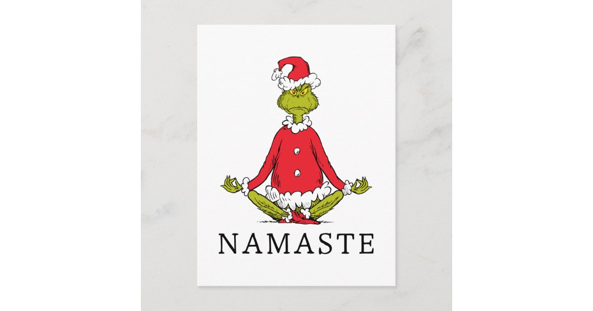Grinch | Namaste Santa Claus Postcard | Zazzle