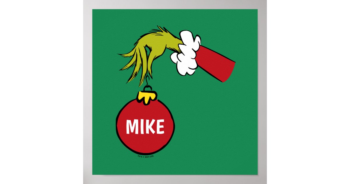 Grinch | Personalized Ornament Poster | Zazzle