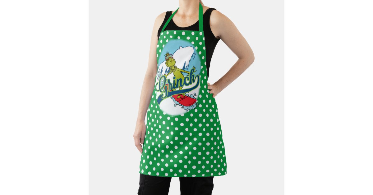 Grinch Snowboarding Apron | Zazzle