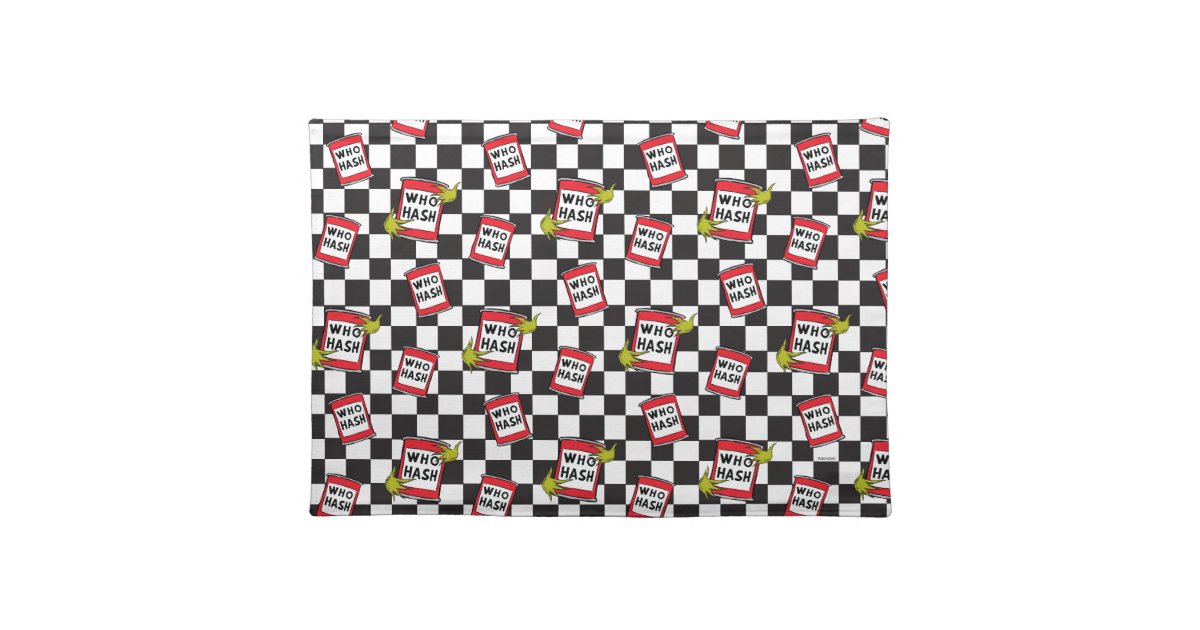 Grinch | Who Hash Pattern Cloth Placemat | Zazzle