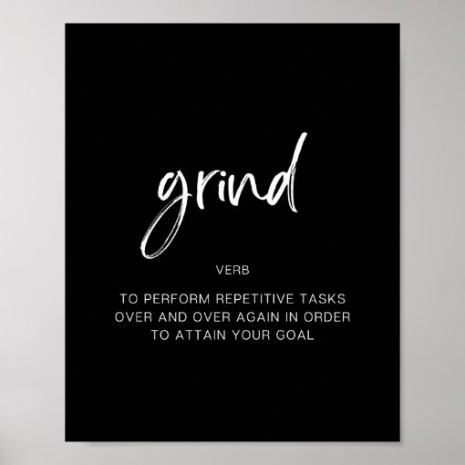 Grind Poster | Zazzle