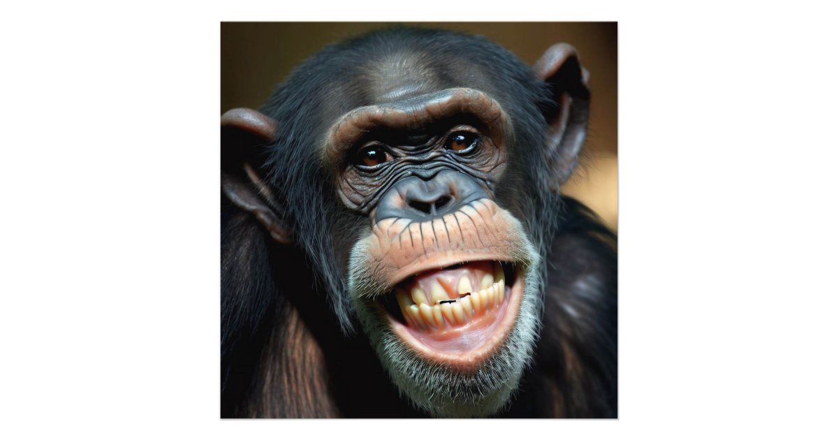 Grinning Chimpanzee Photo Print | Zazzle