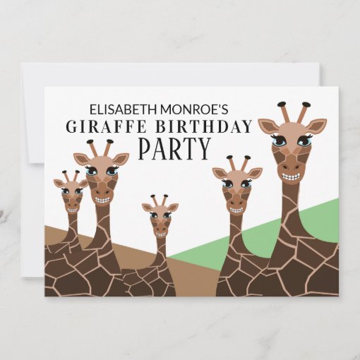 Grinning Giraffes, Giraffe Birthday Party Invitation | Zazzle