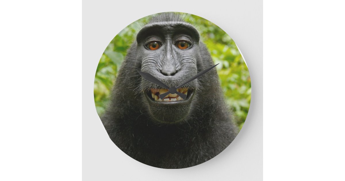 Grinning Monkey Large Clock | Zazzle