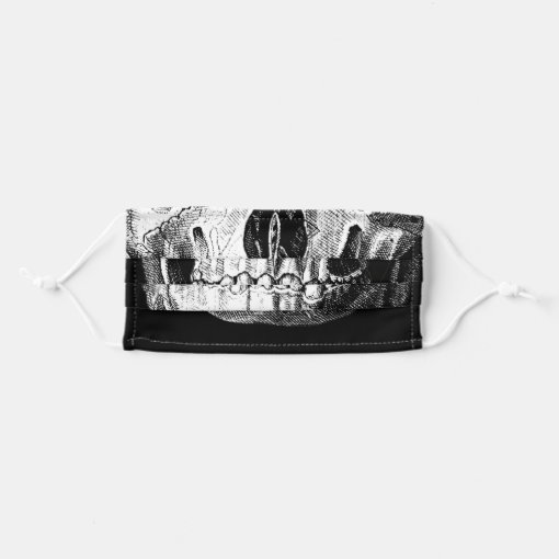 Grinning Skull Adult Cloth Face Mask | Zazzle