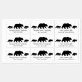 Grizzly Bear Family Silhouettes Custom Labels | Zazzle