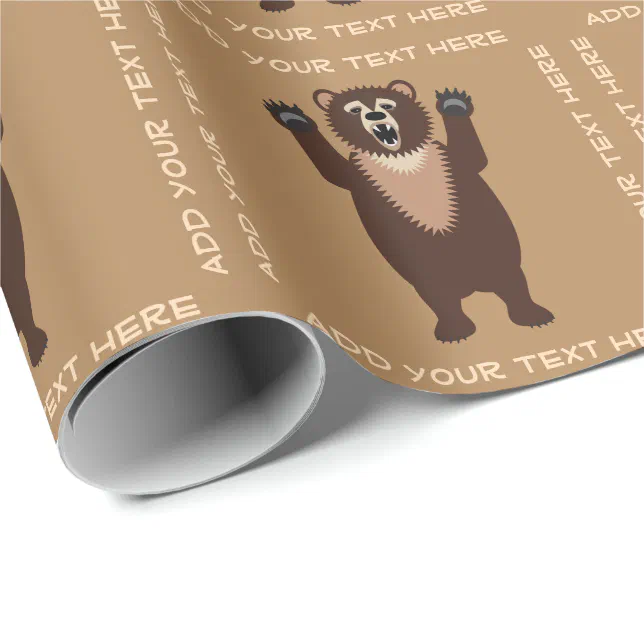 Grizzly Bear Wrapping Paper | Zazzle