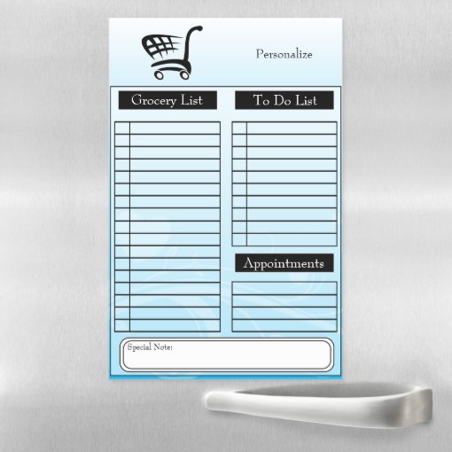 Grocery and To Do List Magnetic Dry Erase Sheet | Zazzle