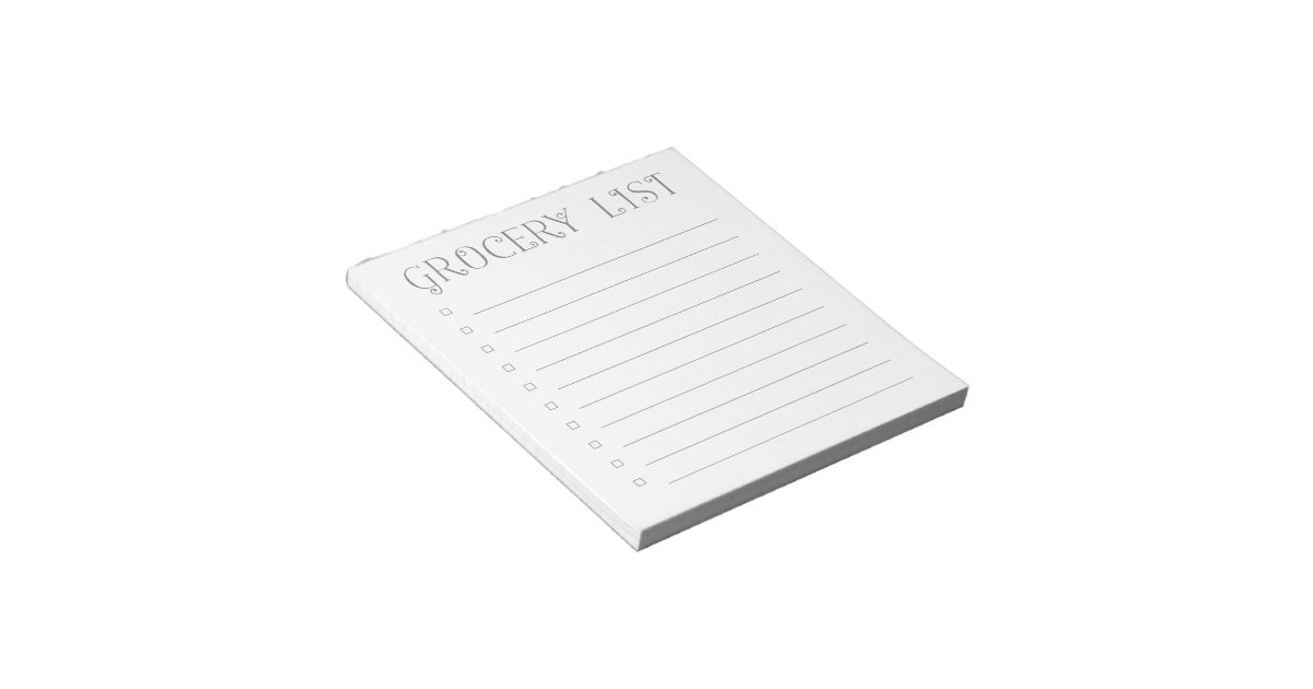 Grocery List | Check Boxes 40 Tear Away Pages Notepad | Zazzle