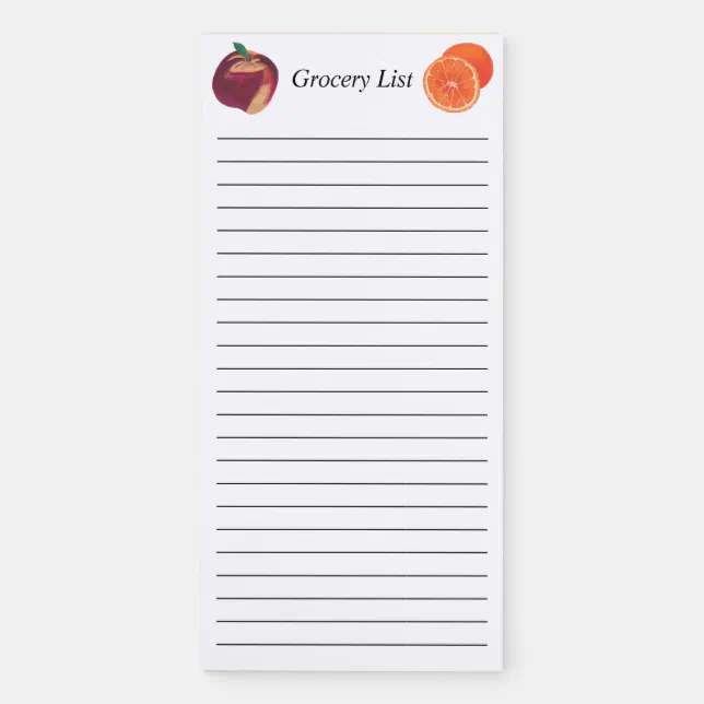 Grocery List Peach and Orange Lined Notepads | Zazzle