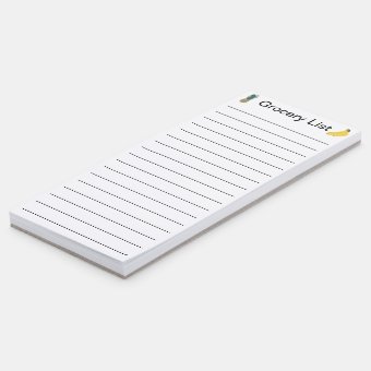Grocery List Pineapple Bananas, Lined Magnetic Notepad | Zazzle