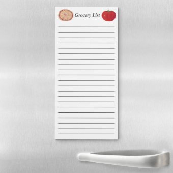 Grocery List Pizza and Tomato Lined Notepads | Zazzle